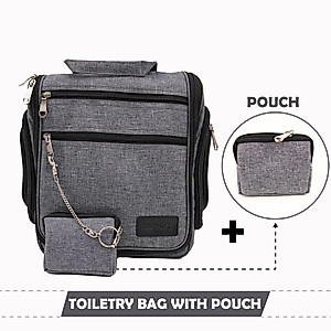 fjackets Toiletry Bag Grey Travel Containers For Toiletries With Cruise Ship Essentials - Road Trip Essentials -Airplane Travel Essentials, Travel Accessories - Bathroom & Shower Organizer