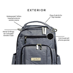 JuJuBe Be Right Back Unisex Travel Backpack, Diaper Bag with Memory Foam Changing Pad, Be Fashionably Organized Anywhere