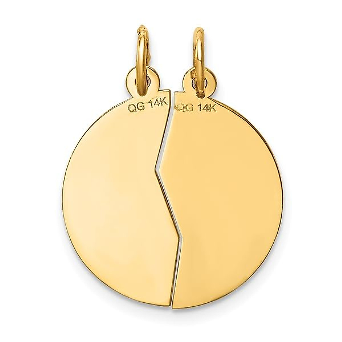 14K Yellow Gold Set Mizpah Coin Necklace Judaica Religious Pendant Israel Charm