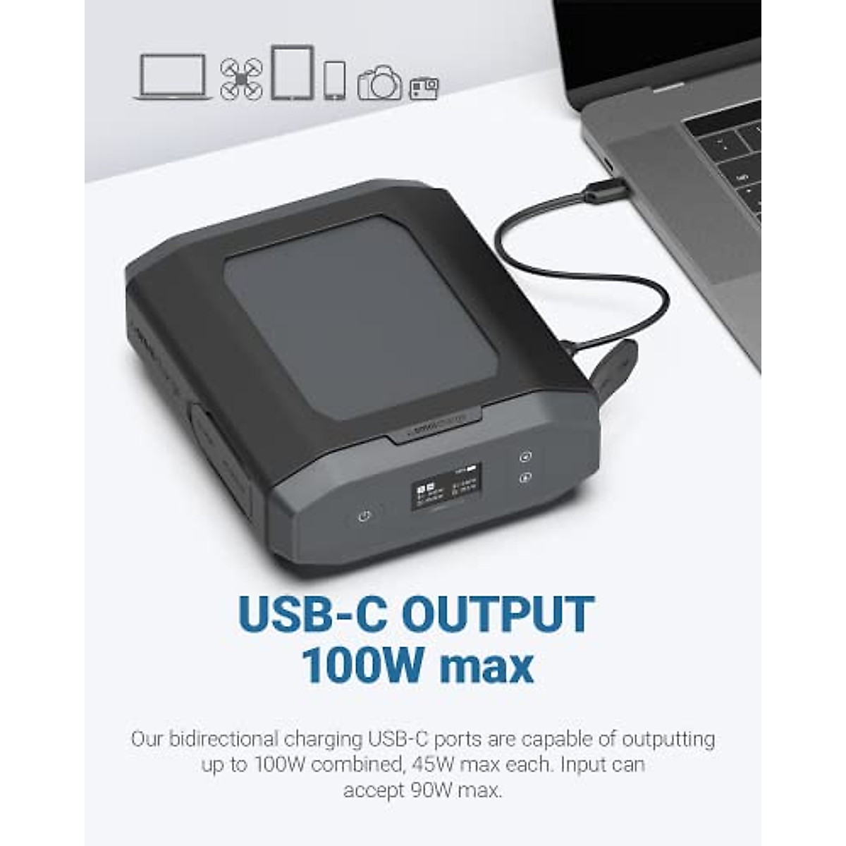 Omni Ultimate 38,400mah AC/DC/USB-C Powerbank | FAA Approved Max Capacity Battery for Laptops:MacBook/iPad/Dell/Surface | Cameras:Canon/Nikon/DSLR/DJI Drones | Smart Devices:iPhone/Samsung/Resmed CPAP
