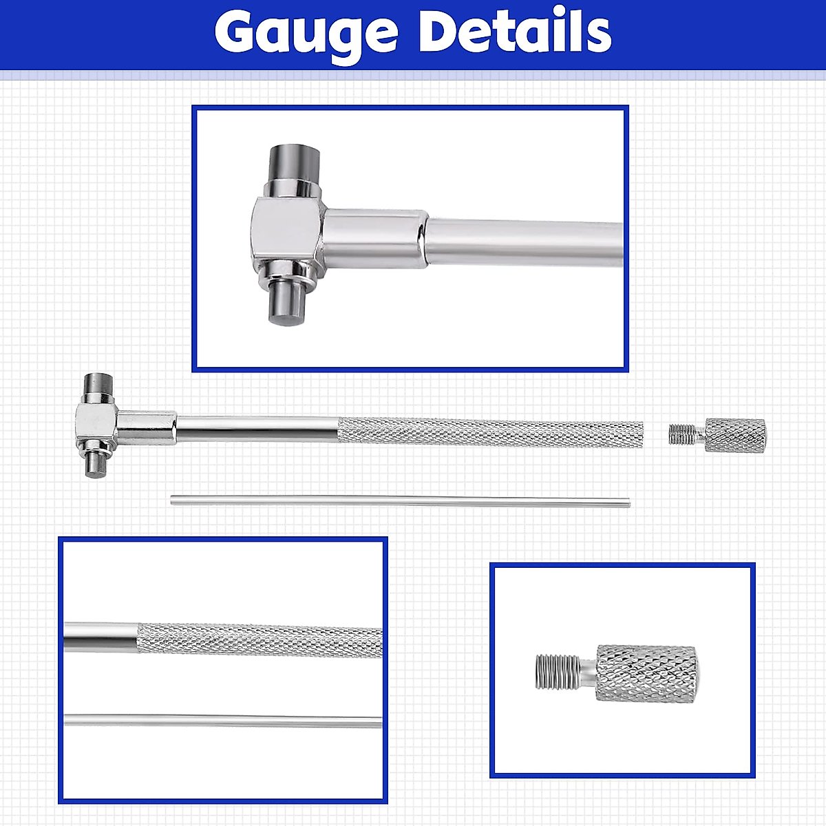7 Pcs Telescoping Gage Digital Caliper Set, Caliper Measuring Tool Digital Micrometer Inside Micrometer, 5/16-6 Range, T Bore Hole Gauges, High Precision Telescopic Bore Gauge T Gage