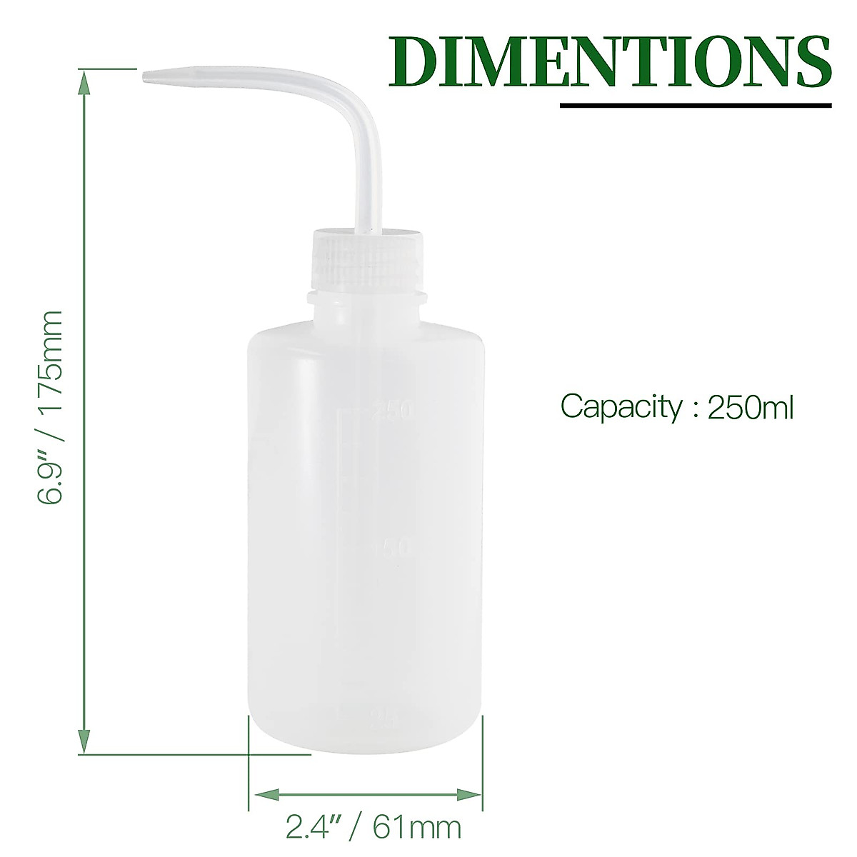 Piutouyar 2Pcs Plastic Wash Bottle 250ml Plant Squeeze Bottle, Wash Squirt Bottle, Succulent Watering Can for Indoor Plants Flower (8oz)