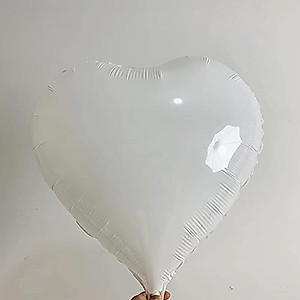 FVCENT Heart Foil Balloon | 30 Stück 18-inch Heart Helium Balloons Heart-shaped Foil Balloons Suitable for Birthday Wedding Bridal Valentine's Day Mother's Day Party (White)