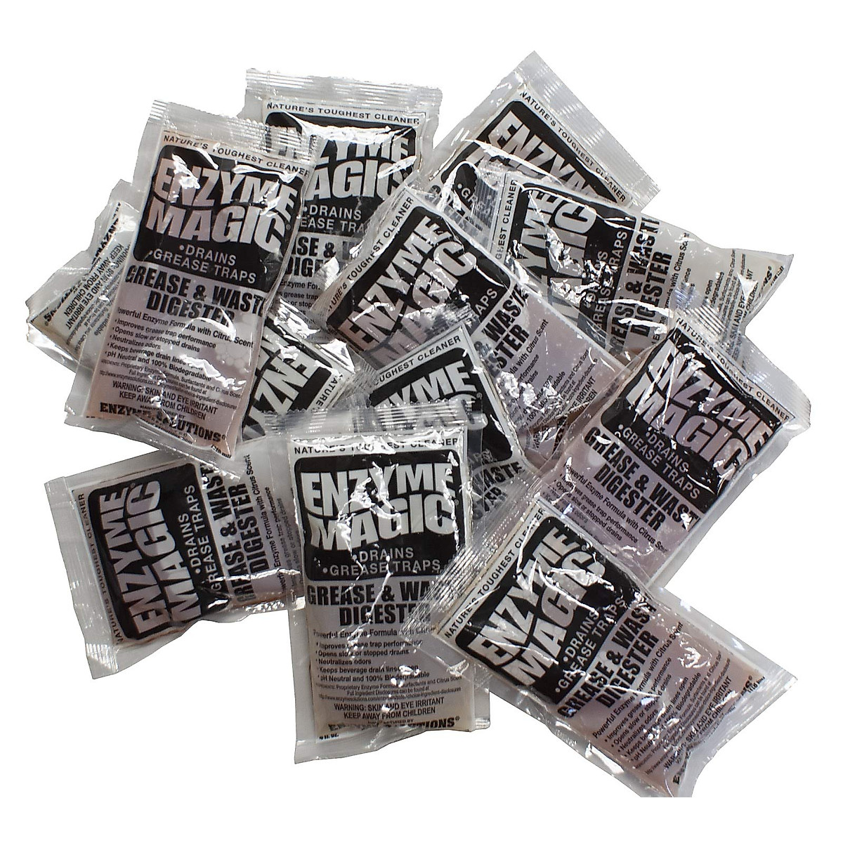 Enzyme Magic Grease & Waste Digester Cleans Slow/Clogged Drains, Urinals, Commodes, Beverage Towers, Grease Traps; Enzyme Formula Destroys Waste, Fat, Oil, Grease; Neutralizes Odors (4 Oz x 32-Pack)