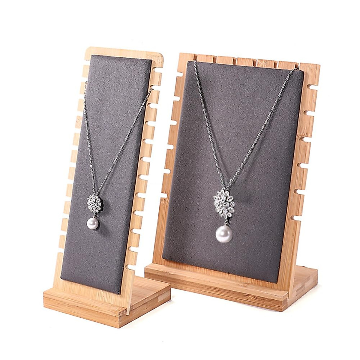 LOARNIEA Necklace Display Stands for Selling Necklace Holder Necklace Display Storage Jewelry Display Storage Set 3PCS (Gray)