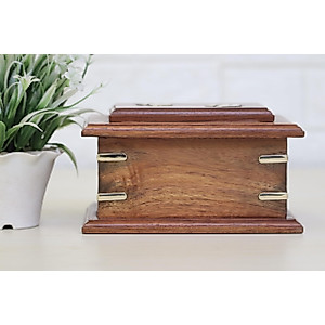 Wooden Brass Paw Print Pet Urns | Funeral Urns | Keepsake Urns | Rosewood Urns | Wood Cremation Urns for Cat and Dog Ashes | Decorative Urna | Burial Urn
