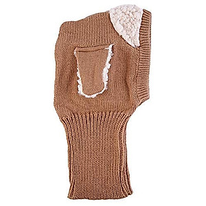 Scarf Woolen Earflap Hood Warm Skull Knit Caps,Crochet Earflap Pilot Hats Beanie Cap for Toddlers Baby Girls and Boys(Coffee)