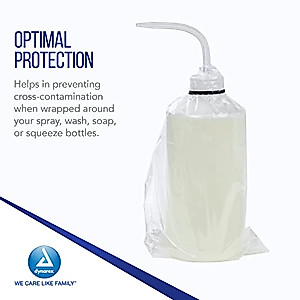 Dynarex Bottle Covers, Transparent Disposable Plastic Bags for Protecting Bottles, Non-Sterile & Latex-Free, Medium 6x8, 1 Box of 500 Bottle Covers