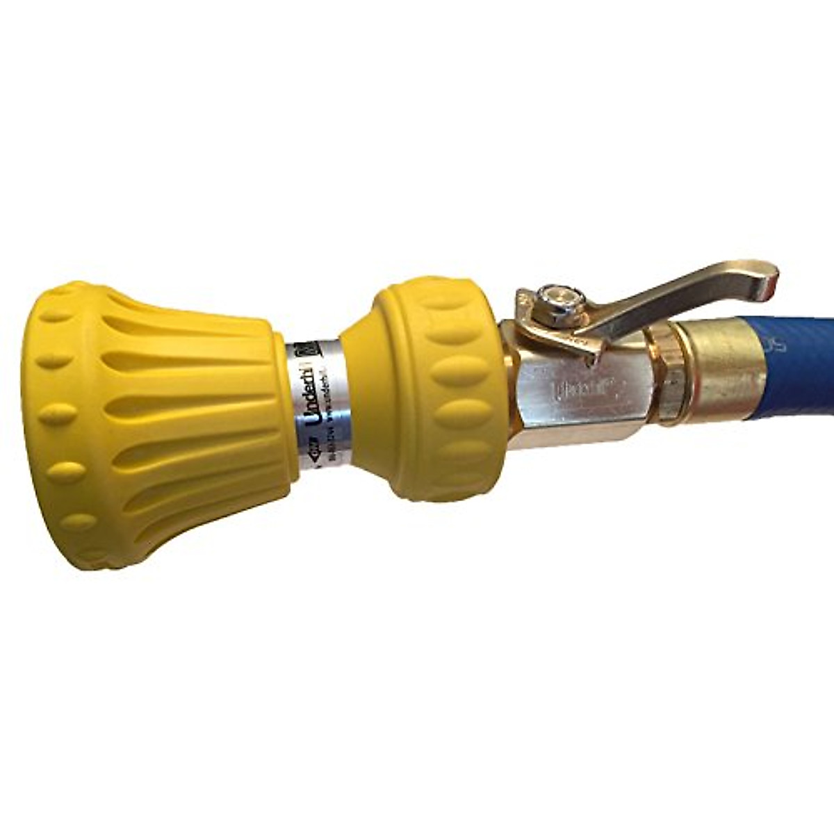 Underhill Garden Water Hose Nozzle, Sprayer, 37 GPM 80 PSI, 3/4-Inch Thread Inlet, Jet, Soak, Fan, Attachment, Heavy-Duty Metal and Rubber, Adjustable, Magnum, NG450
