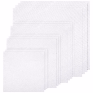 16 PCS Embroidery Fabric, Pre-Cut White Natural Cotton Embroidery Cloth Fabric, 4 Different Sizes 5.9 to 11.8inch, Embroidery Cloth Squares for Embroidery Garment Craft