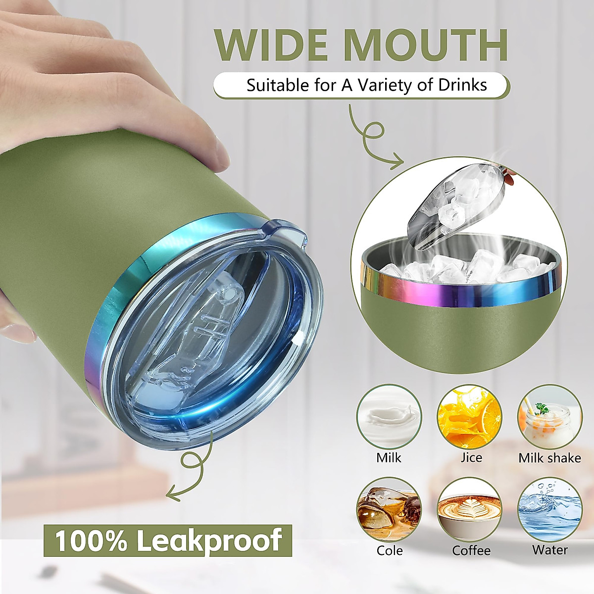 Icesip 20oz Tumbler with Lid And Straw,Stainless Steel Vacuum Insulated Mug,Double Wall Vacuum Insulated Coffee Cups for Cold & Hot Drinks,Insulation Travel Tumblers Cups