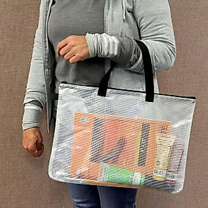 Pro Art Mesh Vinyl Zipper Bag, 15-inch x 18-inch Handle, Translucent
