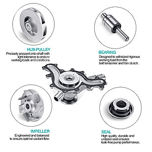 AULINK AW4108 Professional Water Pump with Gasket Compatible with Ford Explorer Sport Trac Mustang Ranger Mazda B4000 Mercury Mountaineer 4.0L V6 Engine 252-544