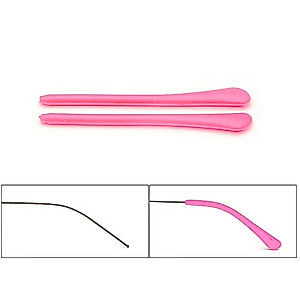 HengKe 5 Pairs Colorful Anti-Slip Silicone Eyeglass End Tips Glasses Ear Hooks Sport Eyeglass Strap Holder Temple Tips Spectacle Retainers, Anti-Slip Elastic Comfort Glasses Retainers, Black Clear