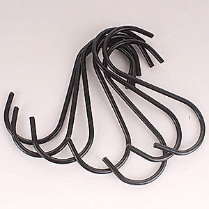 HYPYRANOW 50 Pack Black S Hooks Steel S Hanging Hooks Heavy Duty S Hanger Hook Metal Kitchen Pot Rack Hooks Closet Hooks Plants Hooks for Hanging Pot, Pan, Cups, Plants, Bags, Jeans, Towels