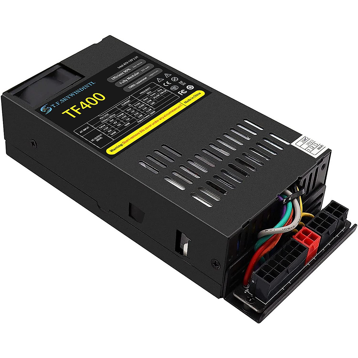 Flex ATX Power Supply 350W 1U Fully Modular PSU 90-264V AC with 1x20/24Pin Mainboard Power,2xSATA Ports, 2xIDE Fan Power for Rack Mount Case Desktop Server POS AIO System