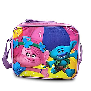 Trolls World Tour School Backpack Set For Girls ~ 5 Pc Bundle With 16" Poppy Trolls School Bag, Lunch Box, Stickers, and More | Trolls Accessories Travel Bag
