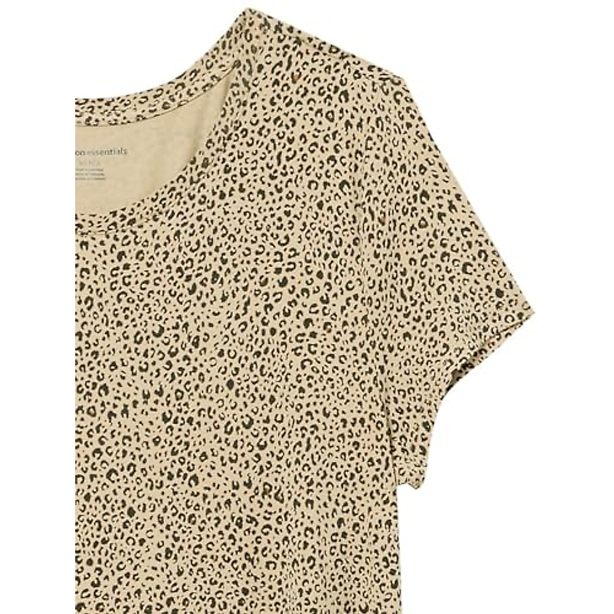 Amazon Essentials Women's Short-Sleeve Scoop Neck Swing Dress (Available in Plus Size), Light Rose Leopard Print, Small