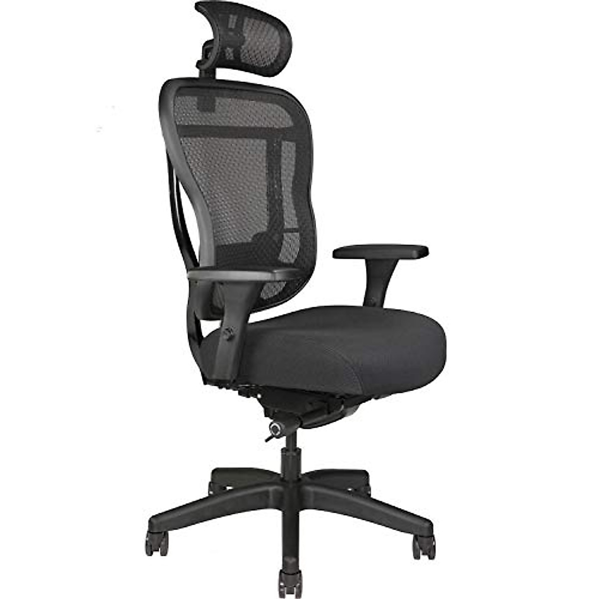 Oak Hollow Furniture Aloria Series Office Chair Ergonomic Executive Computer Chair, Fabric Soft Seat Cushion, Mesh Back, Adjustable Lumbar Support Swivel and Tilt (Black, Headrest)