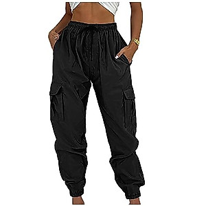 Cargo Pants Women High Waist Drawstring Tactical Pants Lightweight Cinch Bottom Sweatpants Hiking Outdoor Harem Pants Joggers Track Order 2023 Summer Fall Winter Fashion Teen Girl