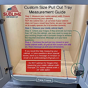 Generic Sublime Design | Bottom Mount | Pull Out Tray | Baltic Birch Drawer for Kitchen Cabinets | Slide Out Shelves | Roll Out Cabinet Organizer (Custom Size Add On)