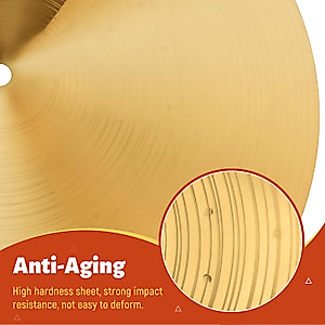 Gazechimp Professional 2pcs Drum Cymbal Hi Hat, Band Rhythm Percussion Instrument Parts Golden 14inch