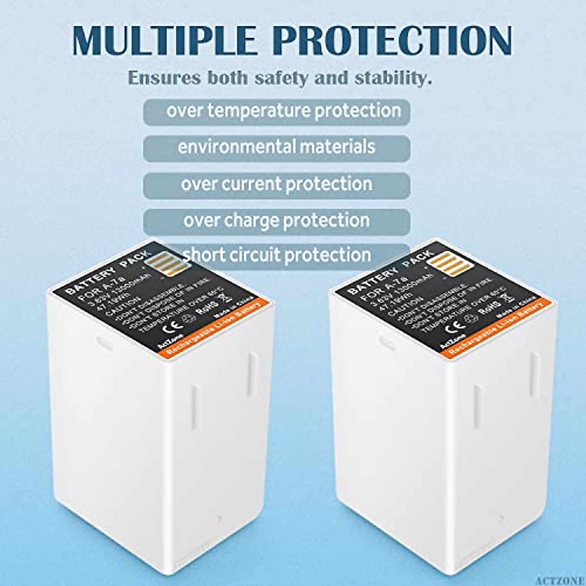 2Pcs 13000mAh A-7a XL Extended Rechargeable Battery Pack and LCD Dual Charger for Alro Pro 3 Floodlight Camera, Arlo Pro4 XL/ Pro3 XL/Ultra2 XL/ Ultra XL Camera, P/N: VMA5410 FB1001 VMC4040P CMC5040