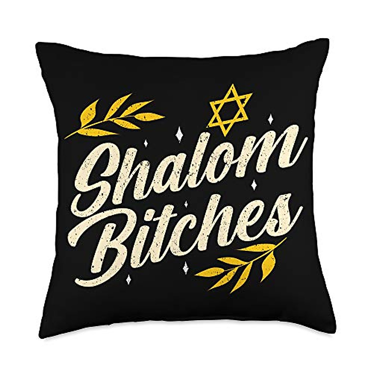 Spin My Dreidels – Funny Hanukkah Holiday Gifts Hanukkah Shalom Bitches Funny Retro Jewish Holiday Gift Throw Pillow, 18x18, Multicolor