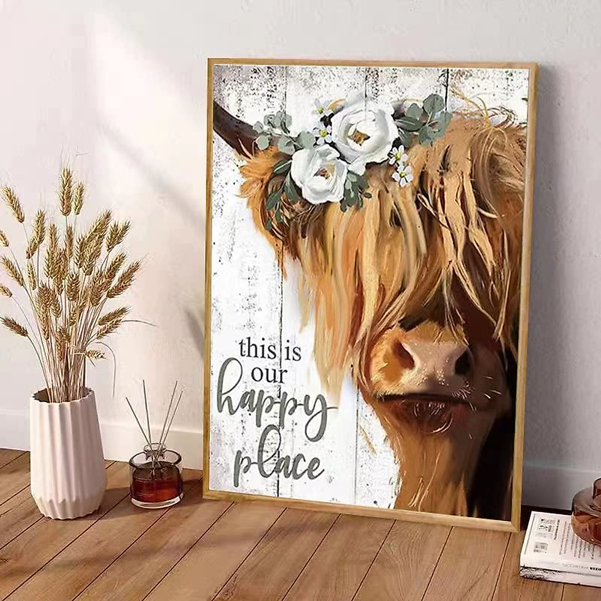 mllusxg Cow Diamond Painting Kits for Adults-Cow Diamond Art Kits for Adults, Cow Gem Art Kits for Adults for Gift Home Wall Decor(12x16inch) (1) (M354)