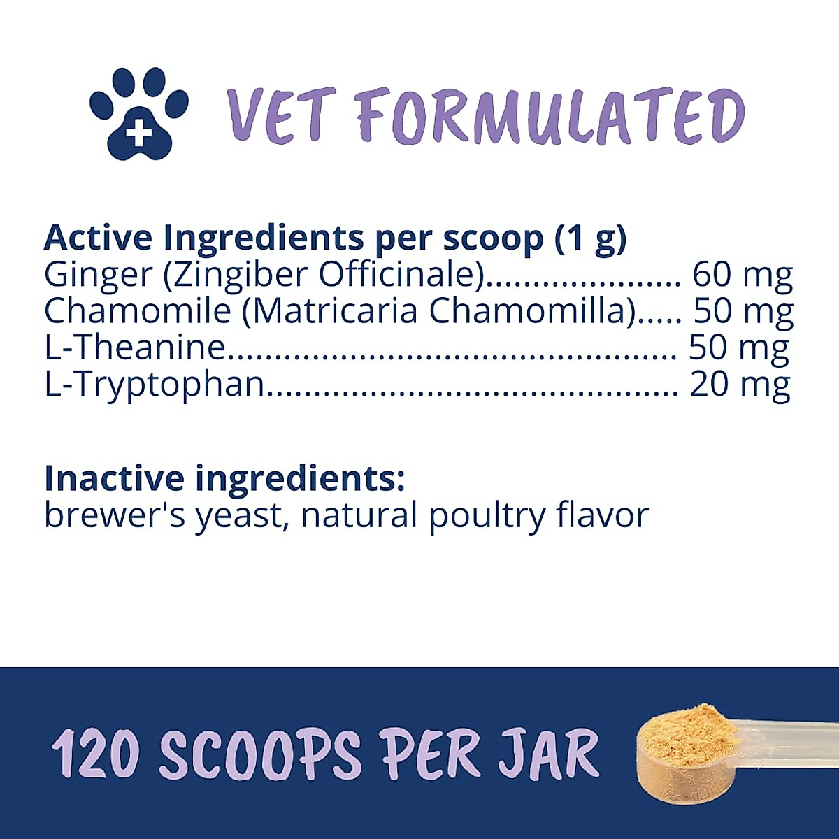Under The Weather Calming Powder for Dogs | Vet Formulated All-Natural Calming Supplement for Dogs | Help Reduce Stress & Anxiety for Dogs | 120 Servings