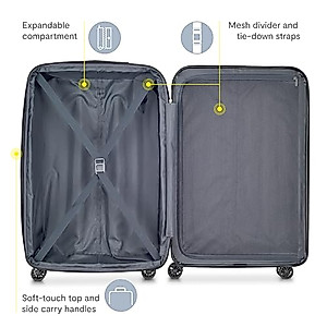 DELSEY PARIS Helium Aero Hardside Expandable Luggage with Spinner Wheels, Peony Pink, Checked-Large 29 Inch