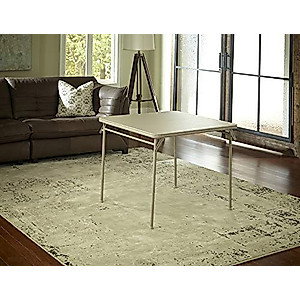 CoscoProducts 14696ANT1E Vinyl Top Folding Table, 1-Pack, Antique Linen