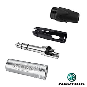 WORLDS BEST CABLES 2 Units - 6 Foot - Balanced TRS Patch Cable Custom Made Using Mogami 2549 (Black) Wire and Neutrik NP3X TRS Stereo Plugs