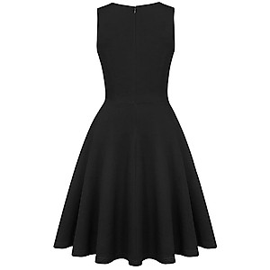 OWIN Women's Vintage Floral Lace Flared A-Line Swing Casual Party Cocktail Dresses Sleeveless