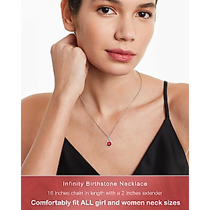MIDDLUX Infinity Birthstone Necklaces for Women Girl, Stainless Steel, Cubic Zirconia