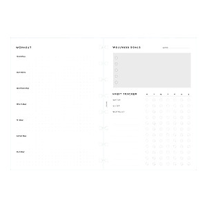 Filofax Refillable Notebook Refill, A5 Size, Wellness Trackers Pack, White Paper, 8.26" x 5.82", 56 Sheets (B152033)