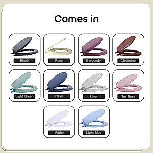 Soft Standard Vinyl Toilet Seat, Tea Rose - 17 Inch Soft Vinyl Cover with Comfort Foam Cushioning - Fits All Standard Size Fixtures - Easy to Install Fantasia by Achim Home Decor