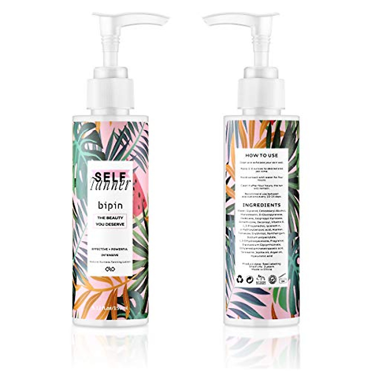 Self Tanner and Tanning Mitt - with Natural & Special Ingredients, Sunless Self Tanning Lotion for Quick Sunless Tanning, Bronze (5.12 FL OZ, Pack 2)