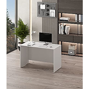 Fineboard, White Made in USA 47" Inch Home Office Desk Computer Writing Table, 47 Inch