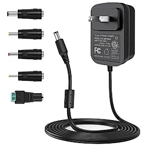 9V 1.5A Power Supply DC 9V Power Cord, 110-240Vac to DC 9Vlot 1A AC Adapter DC Plug Center Positive, for DC9V Arduino UNO R3, Schwinn Bike A10 140 170, Crosley Cruiser Record Player.