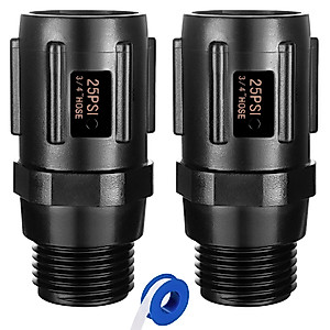 Breezliy 2pcs Garden Hose Pressure Regulator 25 PSI, 3/4" FHT × 3/4“ MHT, Pressure Reducer, Great for Drip Irrigation System Distributing Regulator drip Irrigation Parts emitters for drip line