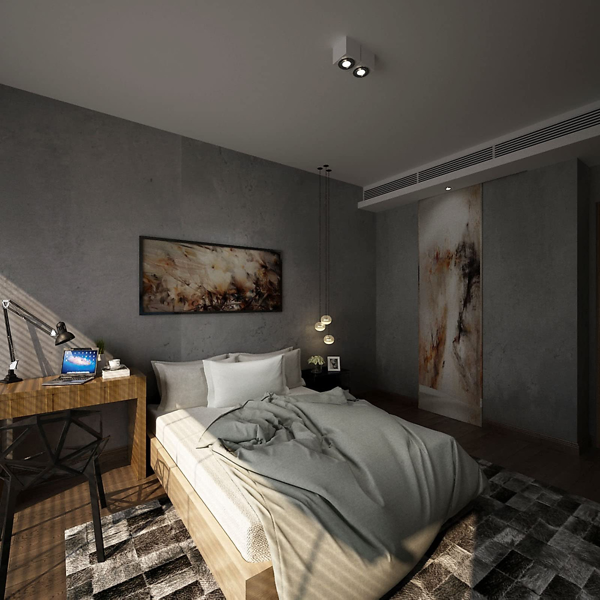 3yecao 24"×354" Wide Thick Dark Grey Black Concrete Wallpaper Peel and Stick 3D Faux Darker Gray Concrete Cement Contact Paper Stained Vinyl Wrap Matte Wall Sticker for Walls Bedroom Basement Bathroom