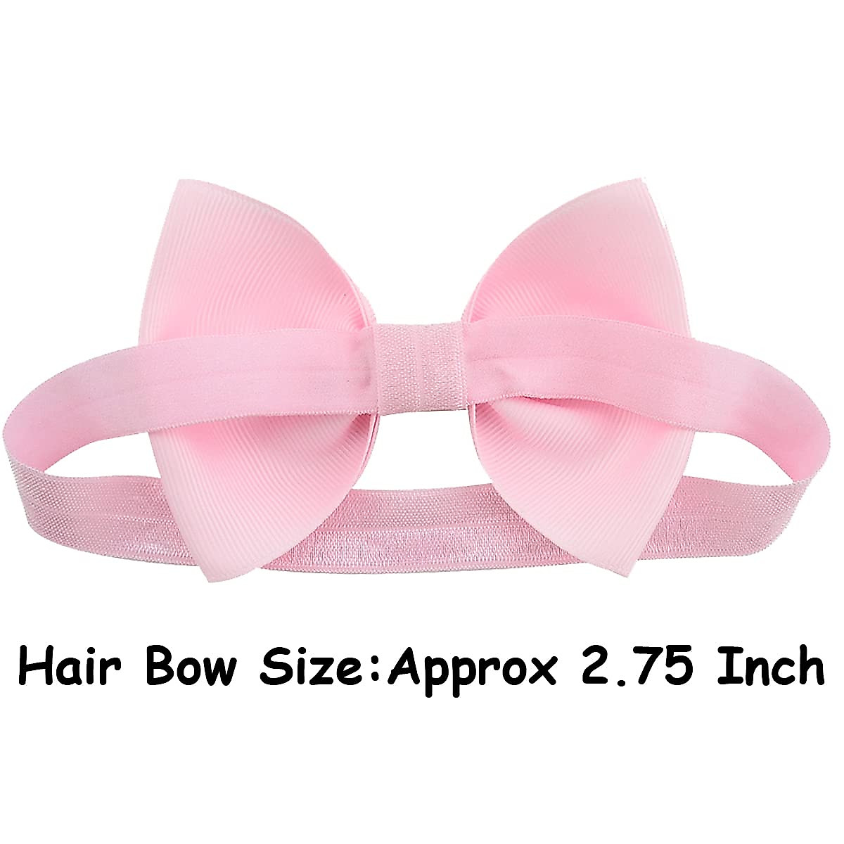 WillingTee Baby Girls Headbands Tiny Bows 2.75" Grosgrain Ribbon Hair Bow Hair Band Hair Accessories for Baby Girls Infants Toddlers Kids Newborns