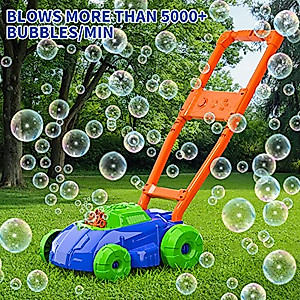 Bennol Bubble Lawn Mower for Toddlers, Kids Automatic Bubble Blower Maker Machine, Outdoor Gardening Push Toys, Christmas Birthday Gifts for Preschool Baby Boys Girls