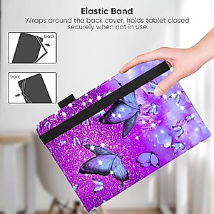 Pudiceva Universal Case for 7.5-9.0 inch Tablet,Slim Folio Protective Cover for 7.9" 8.0" 8.4" 8.7" and All 7.5"-9.0" Touchscreen Tablet Cover with Adjustable Fixing Band,Butterfly 01