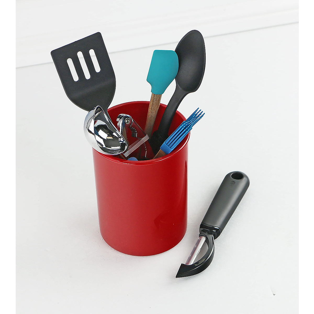 Reston Lloyd Multipurpose Utensil/Crock Holder, Small/Short Crock, Red