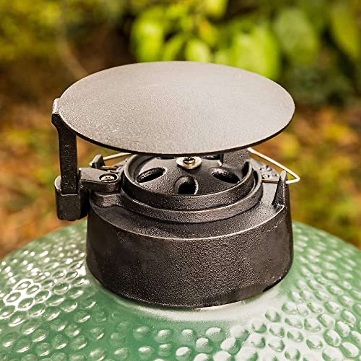Big Green Egg Compatible Rain Cap & Adapter - Fits to Medium, Large, XL & 2XL Big Green Egg - Works With Older Pinwheel Chimney Tops and BGE's New Slide Top - CHIMNEY TOP NOT INCLUDED