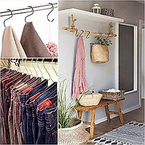 Pack of 100, 2.4 Inch S Hooks for Hanging Plants, S Hooks for Hanging Clothes, Stainless Steel Heavy Duty Hook, Durable S Shaped Hooks for Kitchen, Large S Hooks for Hanging Heavy Duty, Closet Hooks