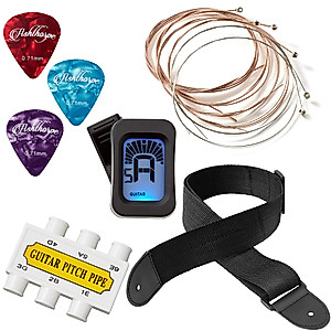 Ashthorpe 38-inch Beginner Acoustic Guitar Package (Red), Basic Starter Kit w/Gig Bag, Strings, Strap, Tuner, Pitch Pipe, Picks