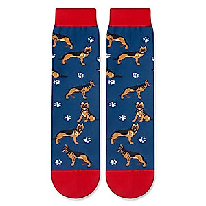 Zmart Novelty German Shepherd Socks for Women Men, Crazy German Shepherd Gifts Silly Fun Funny Socks